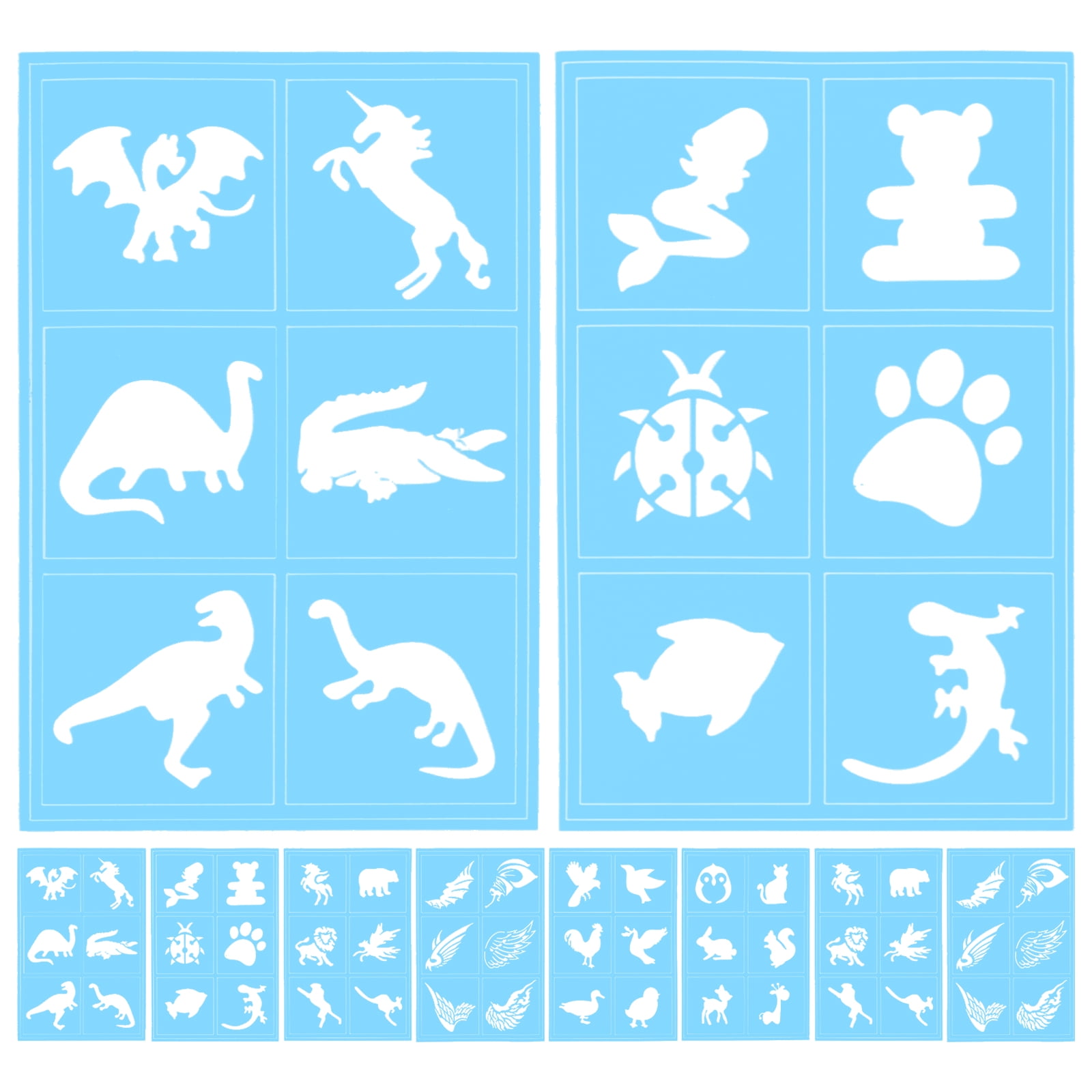 10Pcs Tattoo Painting Templates Face Tracing Stencils Face Tattoo ...