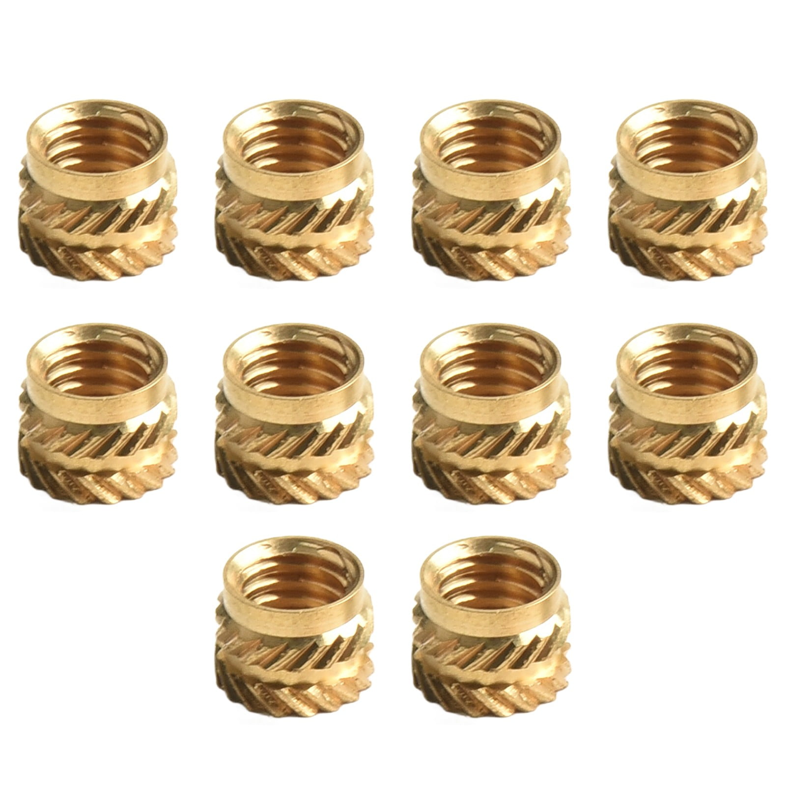 10Pcs Threaded Brass Inserts Metal Heat Set M2-M6 Screw Inserts For 3D ...