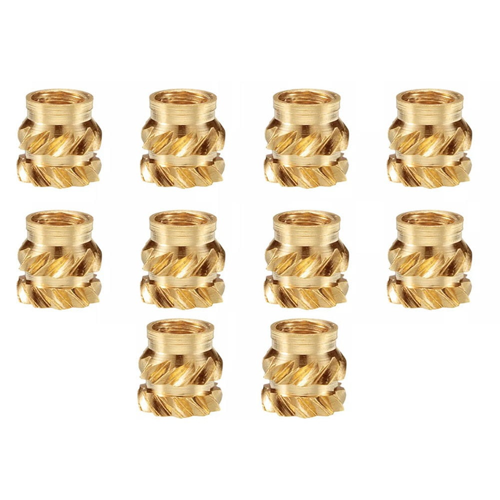 10Pcs Threaded Brass Inserts Metal Heat Set M2-M6 Screw Inserts For 3D Printing Threaded Insert ...