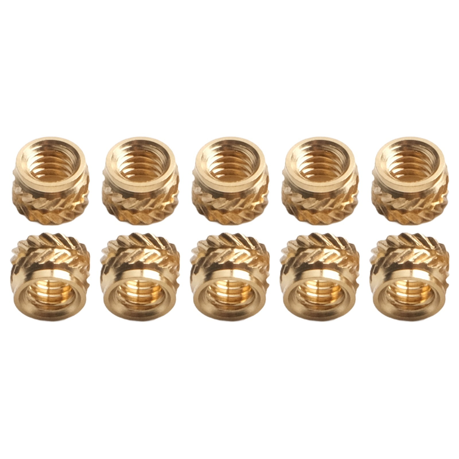 10Pcs Threaded Brass Inserts Metal Heat Set M2-M6 Screw Inserts For 3D ...