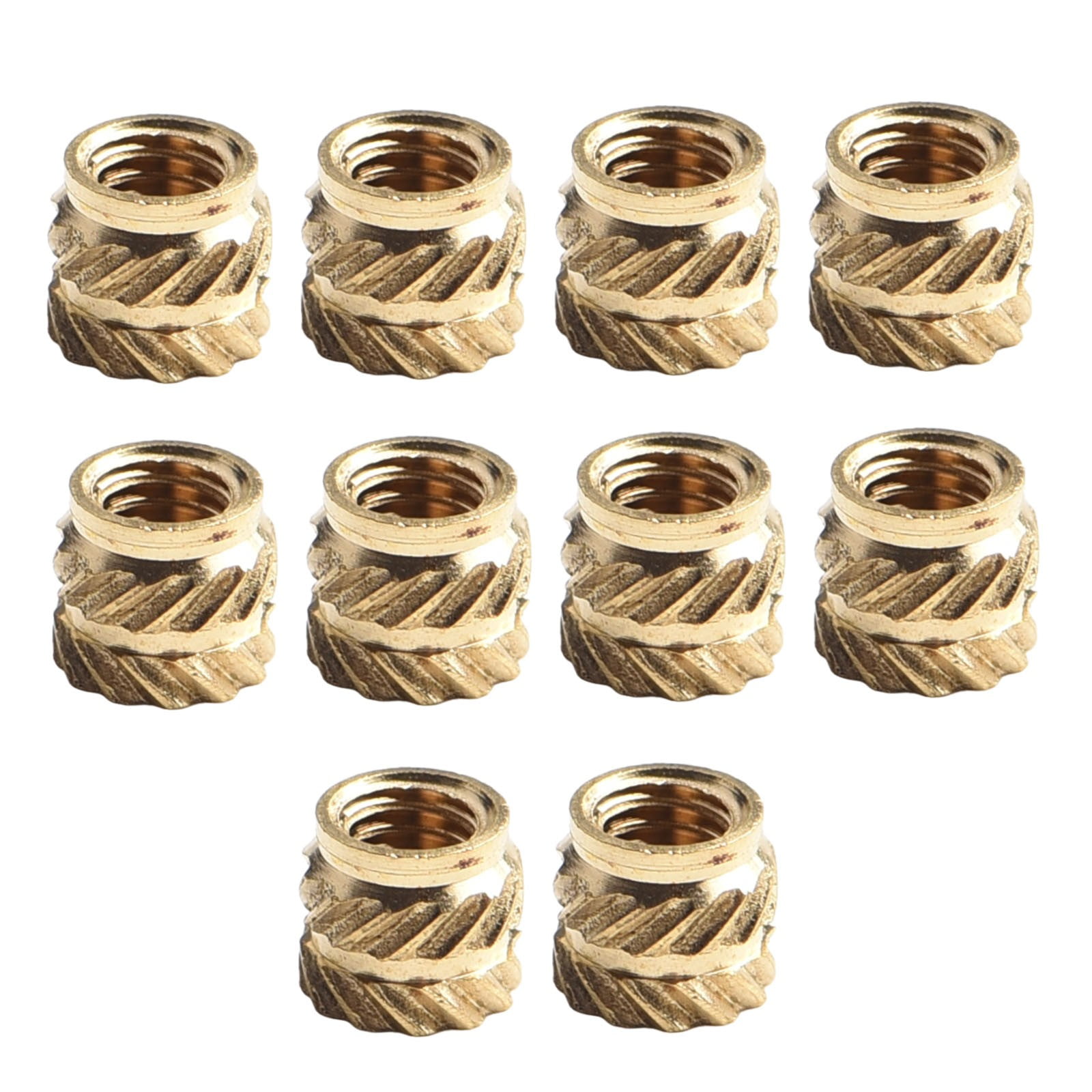10Pcs Threaded Brass Inserts Metal Heat Set M2-M6 Screw Inserts for 3D ...
