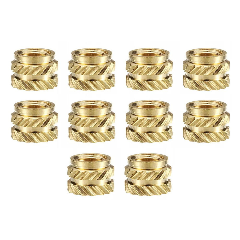 10Pcs Threaded Brass Inserts Metal Heat Set M2-M6 Screw Inserts for 3D ...