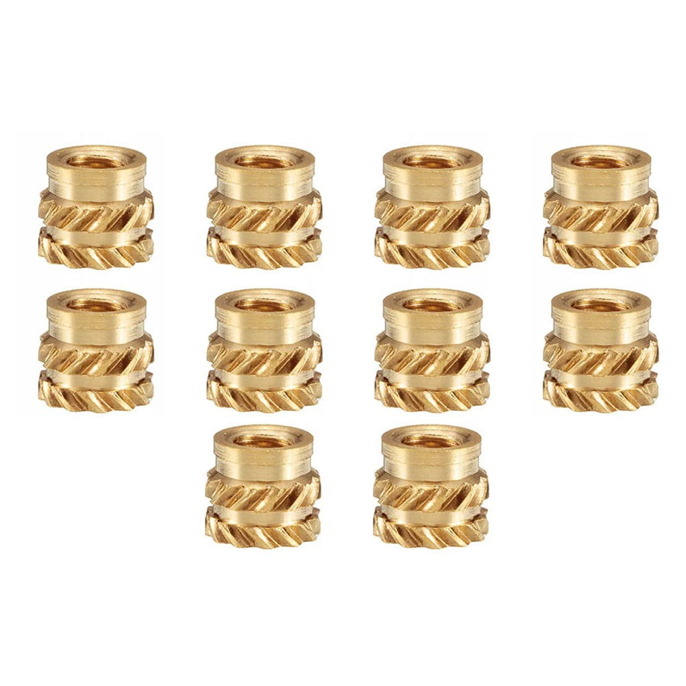 10Pcs Threaded Brass Inserts Metal Heat Set M2-M6 Screw Inserts for 3D ...