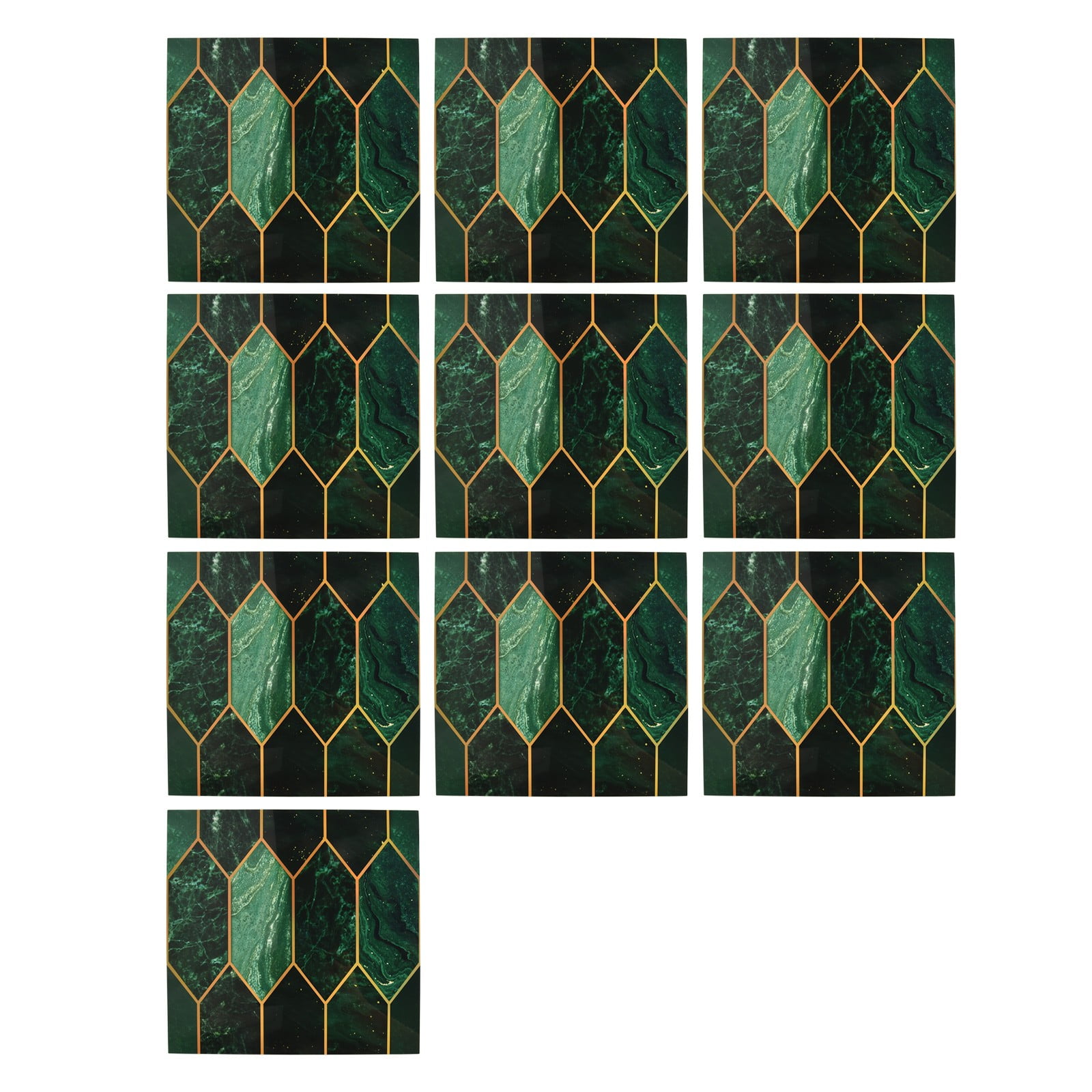 10Pcs Tile Stickers 20*20Cm Waterproof Emerald Wall Stickers Room And ...