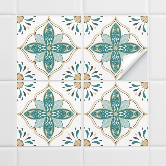 10Pcs Tile Stickers, Self-adhesive Decor Sticker, Square Tile Decals ...