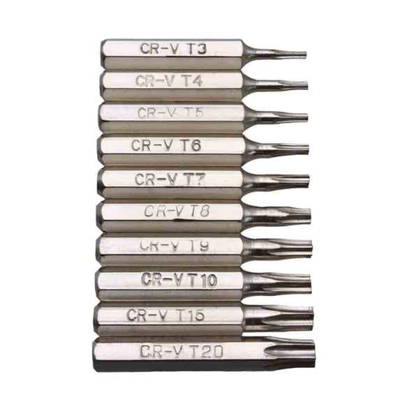 10Pcs Torsion Insert Bit Set, CNC Machined Shock Steel Screwdriver Bits ...
