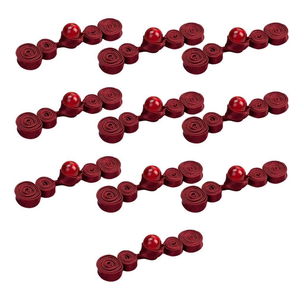 10Pcs Traditional Chinese Styles Satins Closures with Beads Premium ...