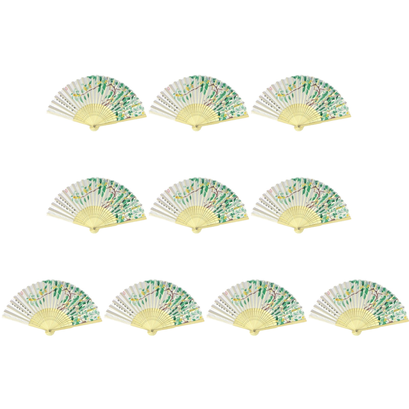 10Pcs Traditional Hand Fans With Delicate Patterns For Asian Themed ...