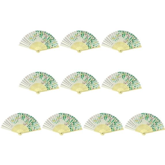 10Pcs Traditional Hand Fans With Delicate Patterns For Asian Themed ...