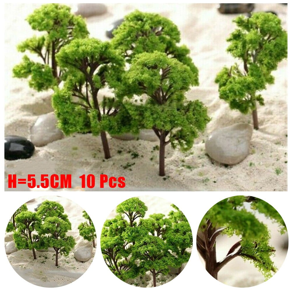 10Pcs Train Railroad Model Trees 5.5Cm Scale Tree Park Scenery ...
