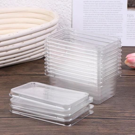 10Pcs Transparent Dessert Box With Lids Plastic Hinged Takeout ...