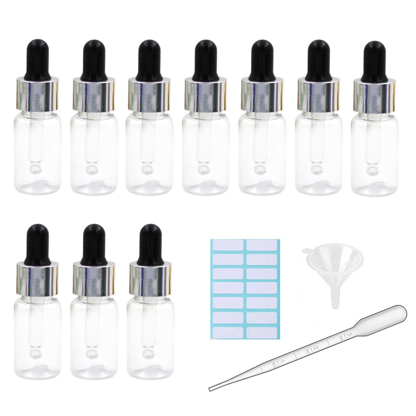 10Pcs Transparent Dropper Bottle 10ML Plastic Eye Dropper Bottles for ...