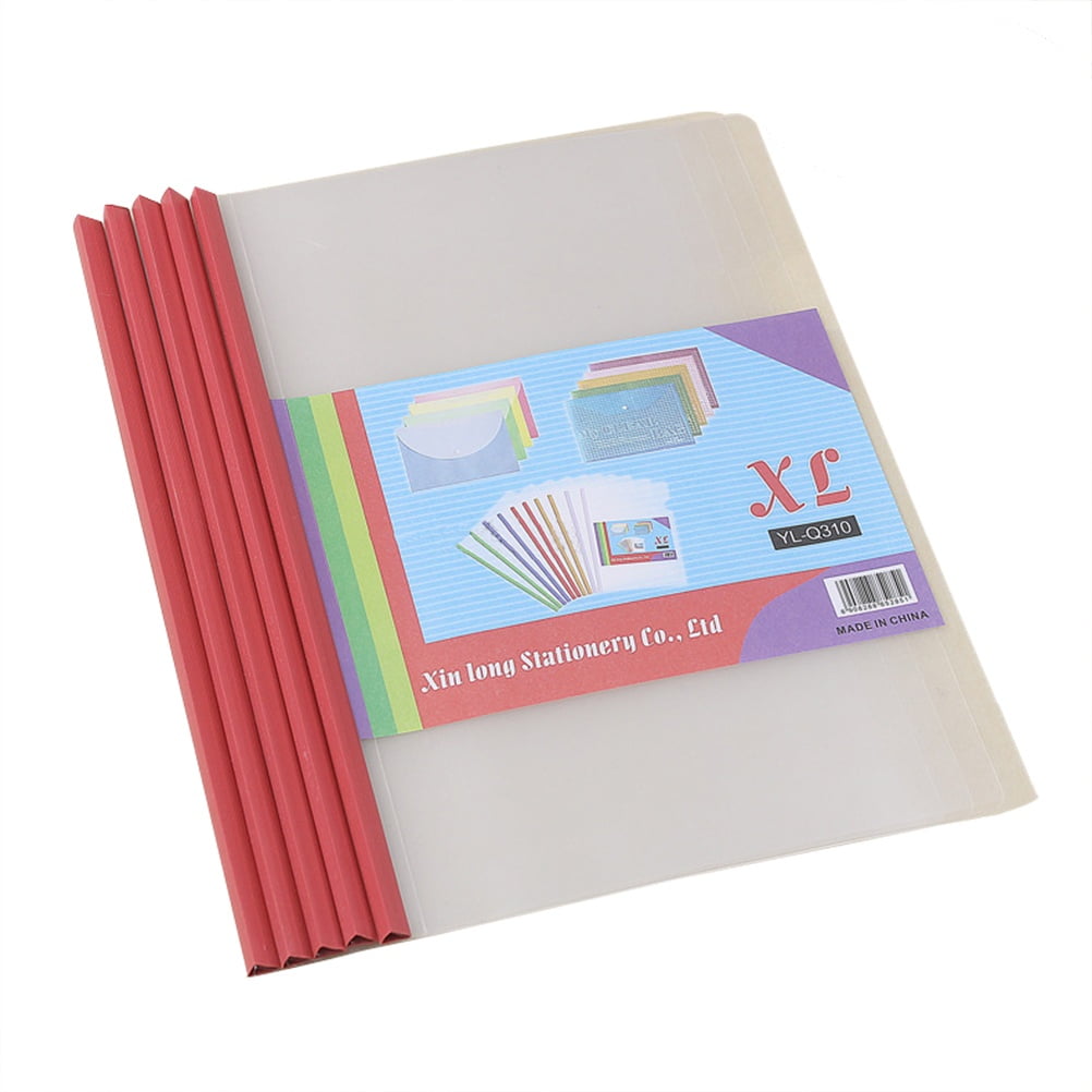 Tineasur 10Set Red Clear Plastic Document Holder Non Slip Locking Bar ...