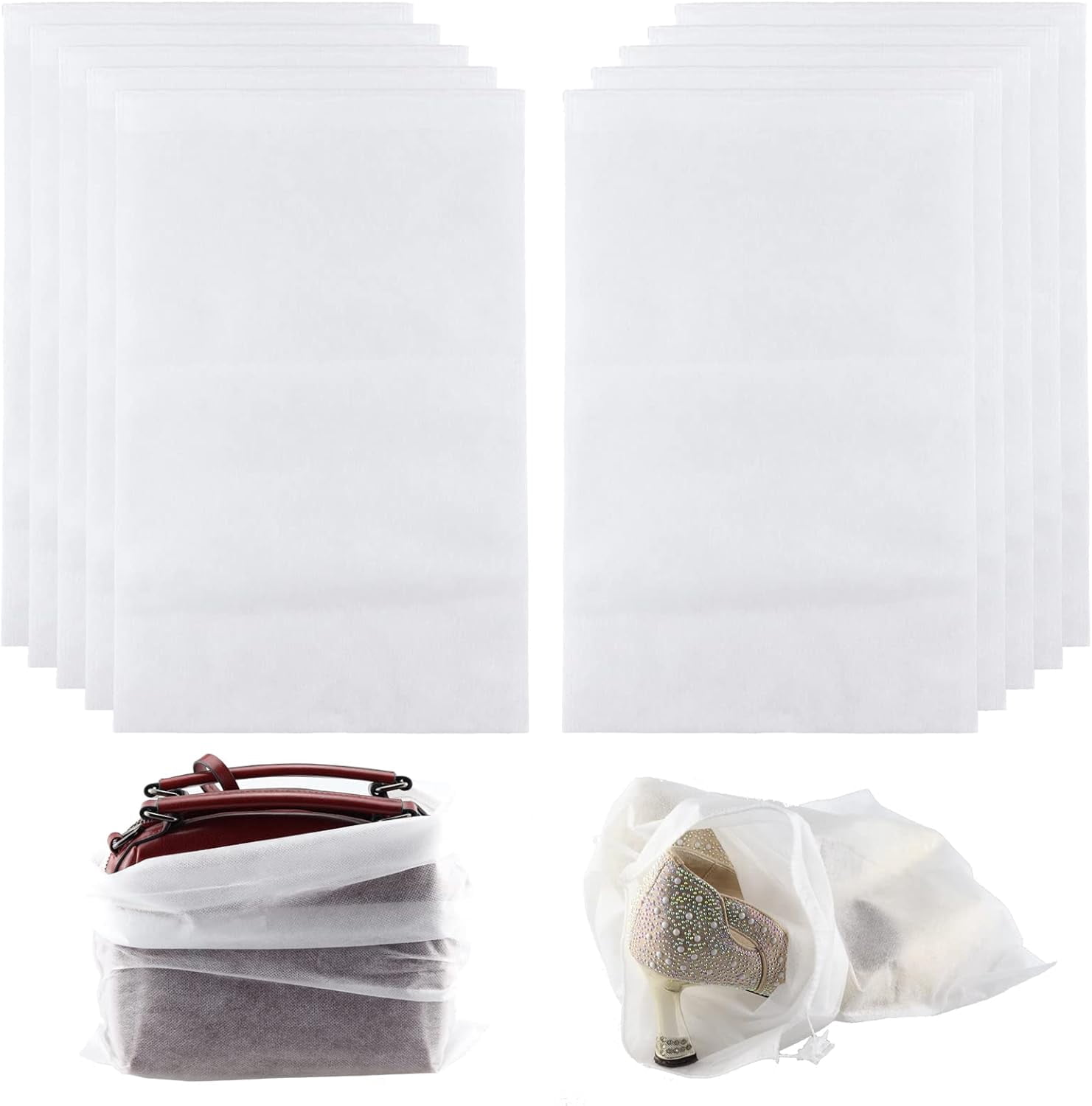 10Pcs Travel Shoe Storage Bags Non-woven Fabric Packing Dust Cover ...
