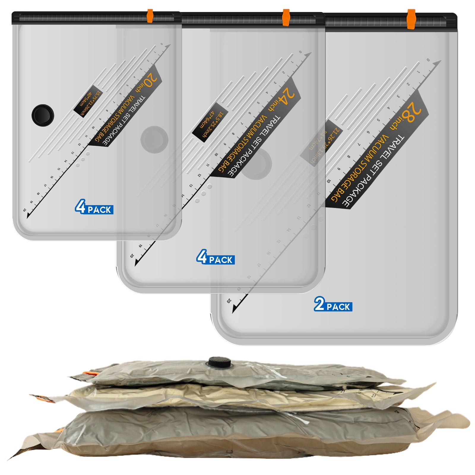 10Pcs Travel Vacuum Compression Bag Reusable Suitcase Clothes Vacuum ...