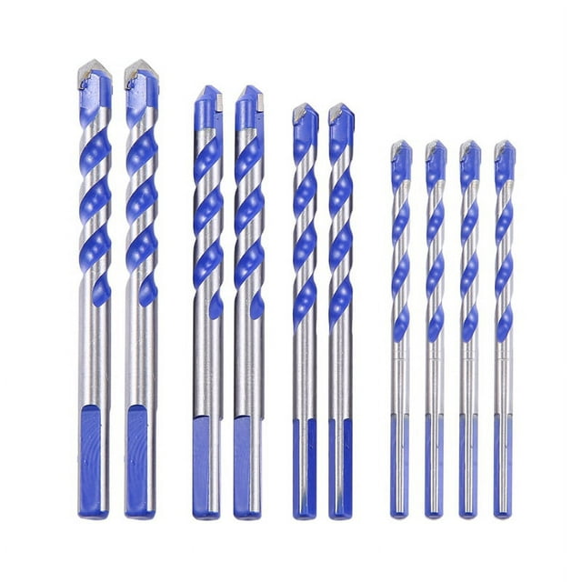 10Pcs Tungsten Carbide Masonry Drill Bit Set for Metal Steel Porcelain ...
