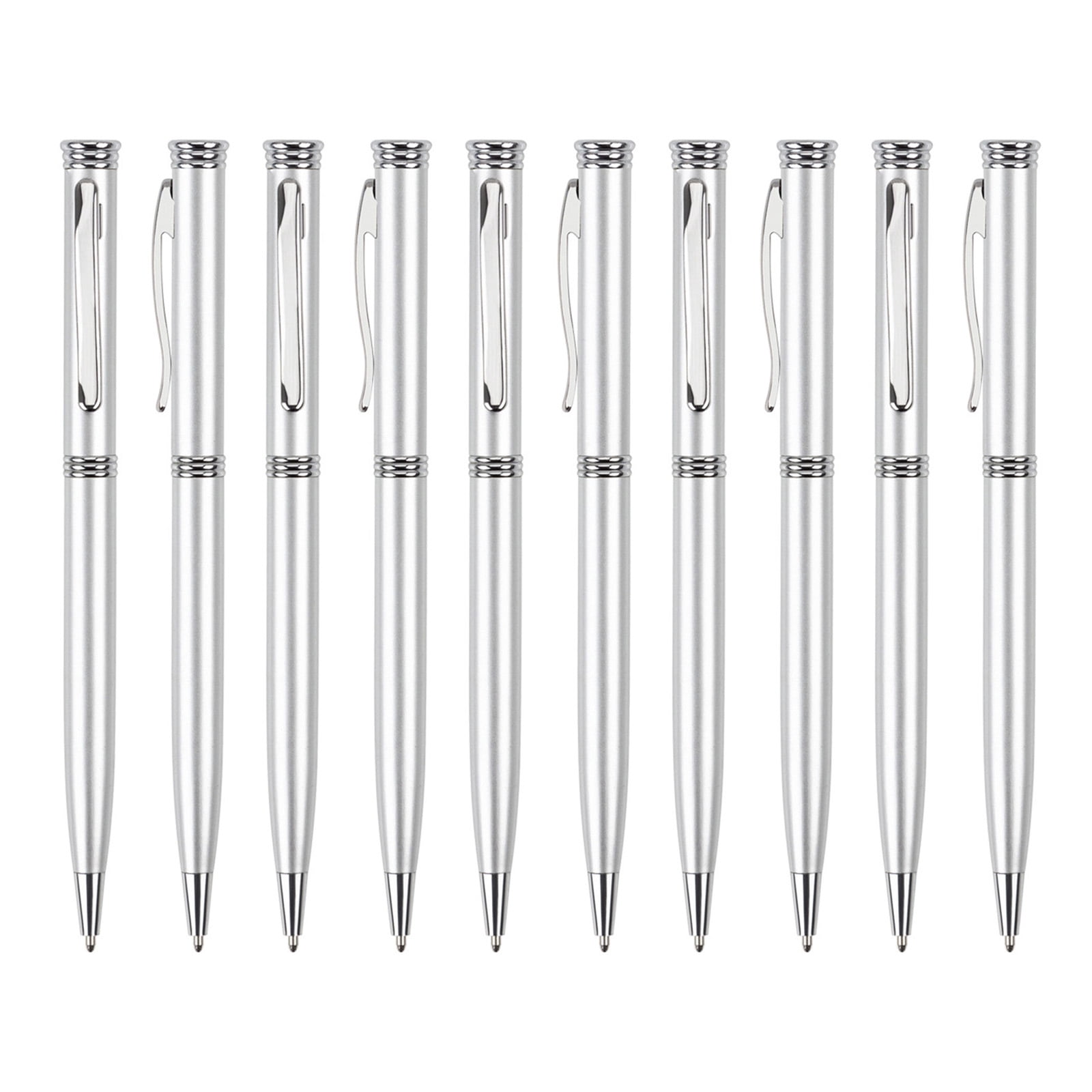 10Pcs Twist Action Metal Ballpoint Pen with Pen Clip, Office Signing ...