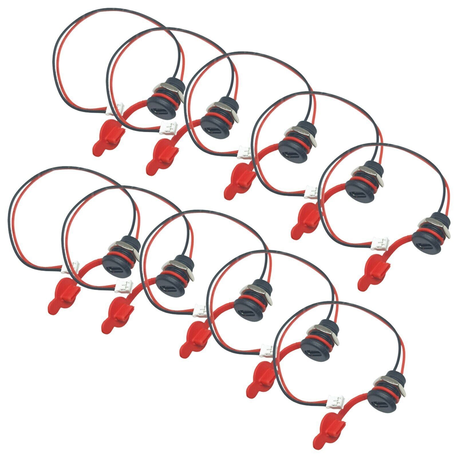 10Pcs Type-C Pigtail Cable Extension Power Cable, 2 Pin Type C Female ...