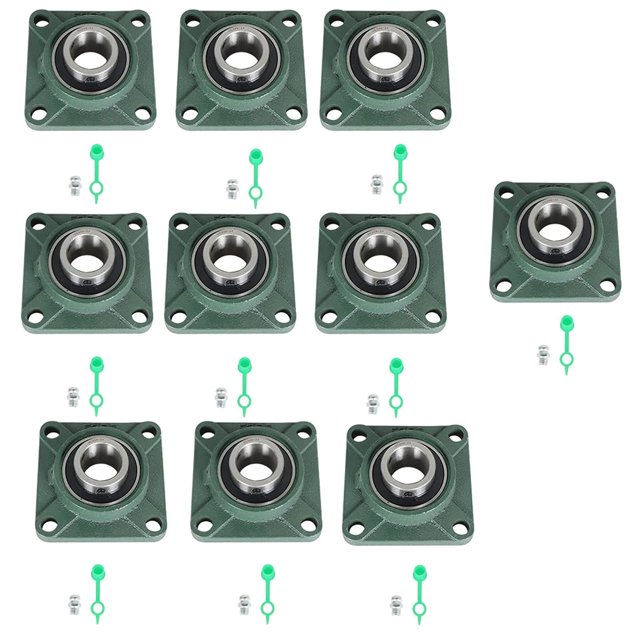 10Pcs UCF208-24 Pillow Block Bearings 1-1/2 Inch Bore Square Flange Mounted Pillow Block Bearing ...