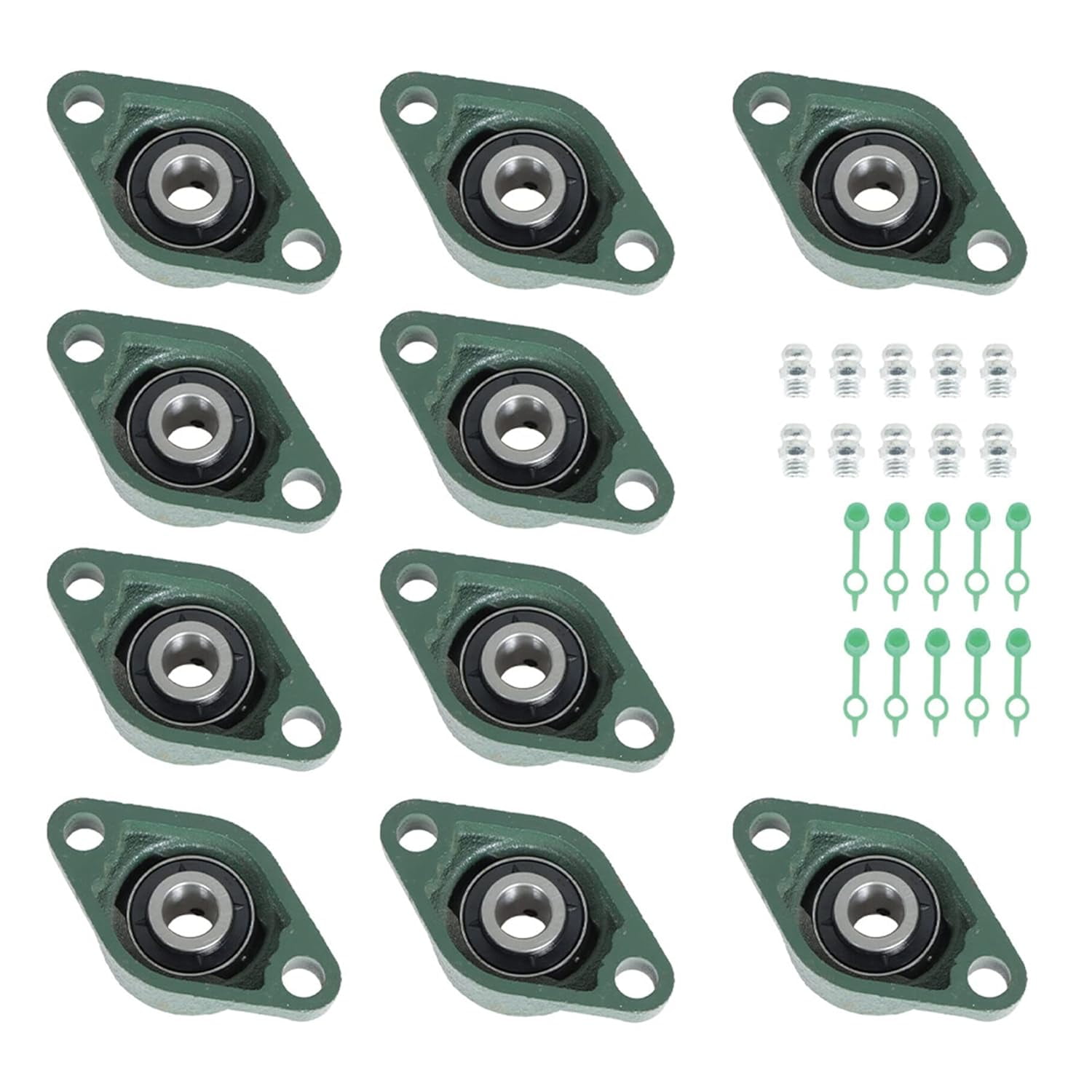 10Pcs UCFL202-10 Pillow Block Bearings 5/8 Inch Bore Mounted Pillow Block Bearings 2 Bolt, Self ...