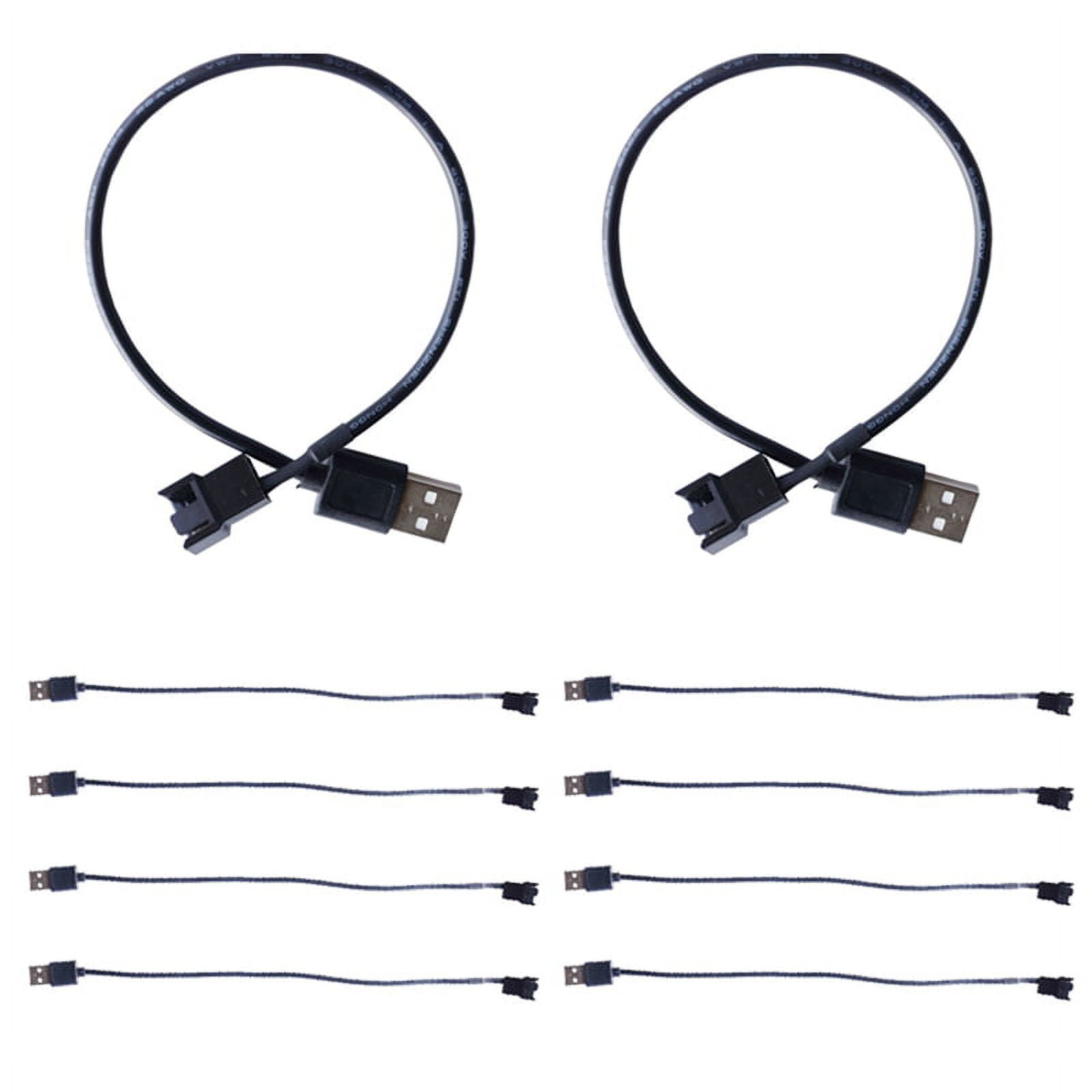 10Pcs USB To 4 Pin Fan Adapter Cables Computer PC Power Cable Connector ...