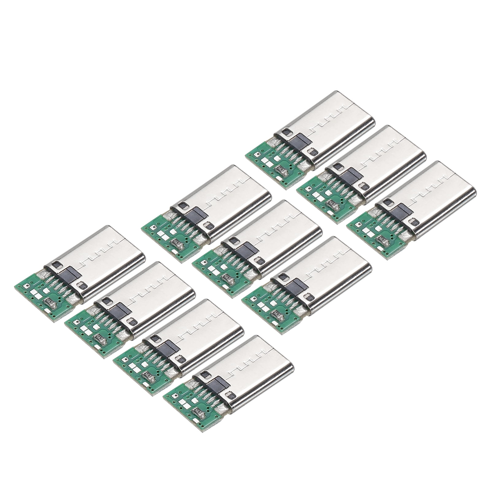 10Pcs USB Type C Connector 24 Pins Male Plug Socket Connector with PCB ...