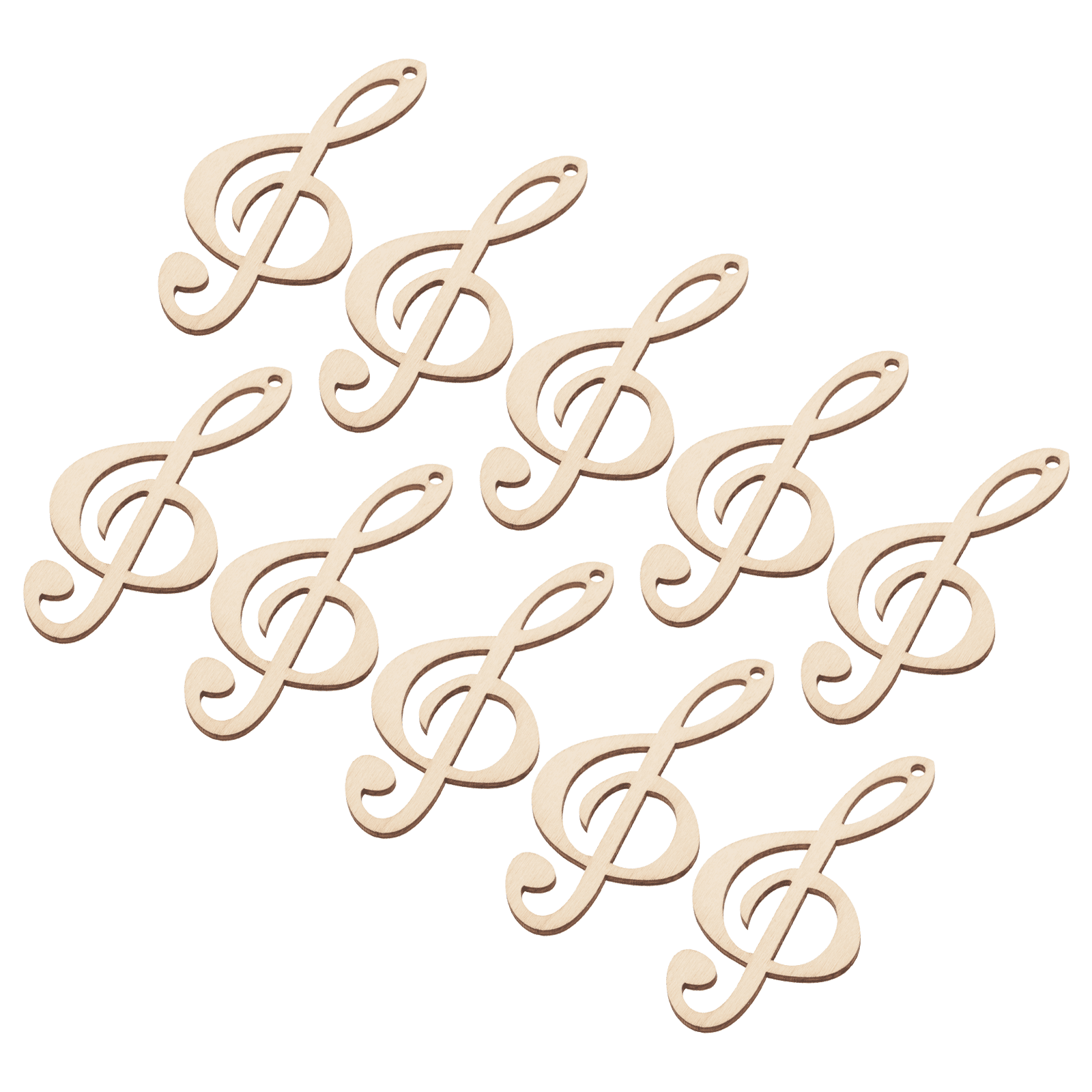 10Pcs Unfinished Blank Cutouts Wood Pieces Music Note Shaped Wood ...