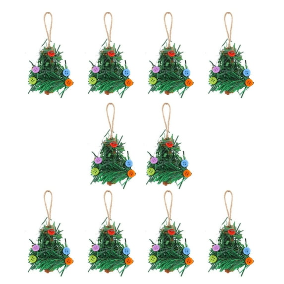 10Pcs Christmas Tree Hanging Pendant Charm with Buttons Miniature ...