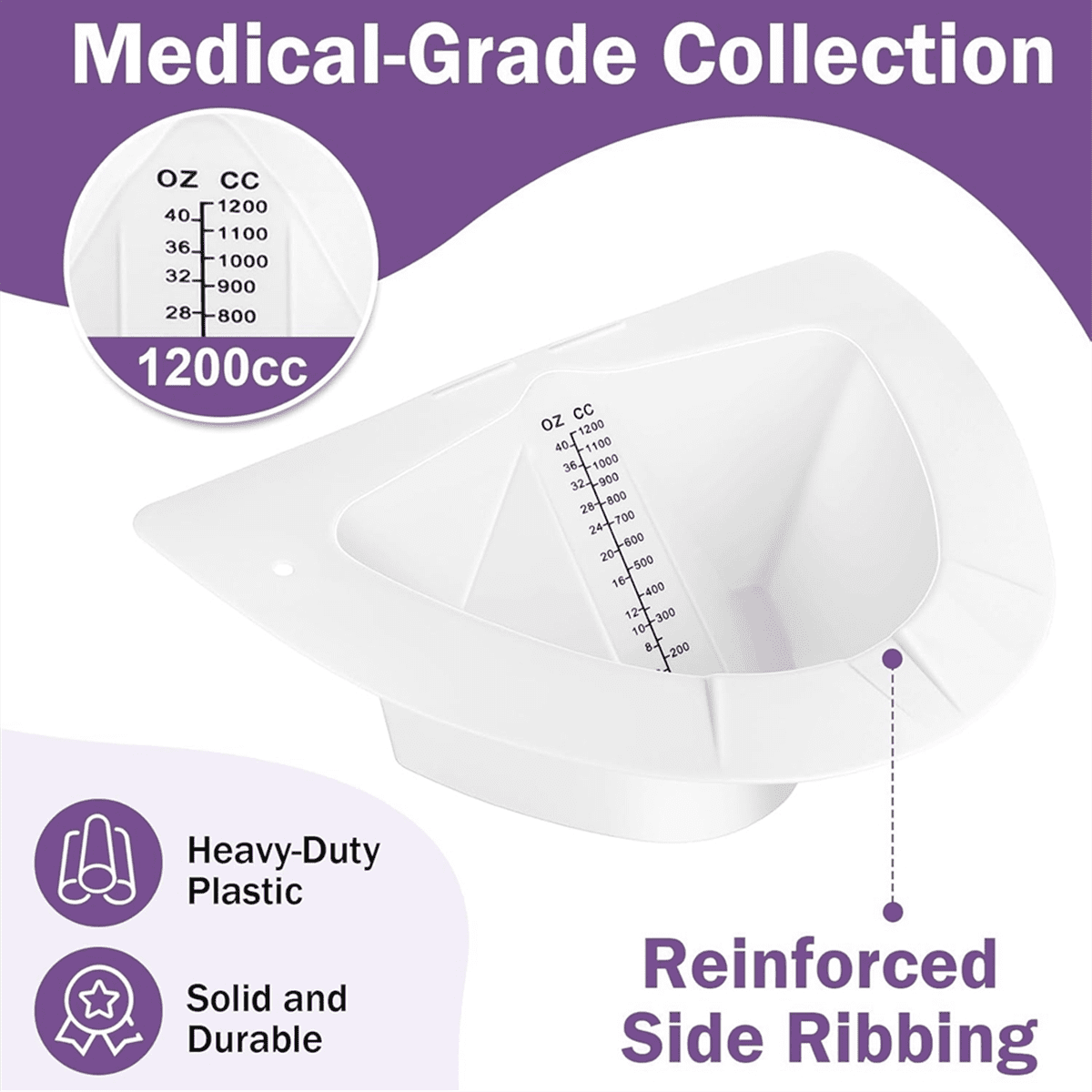 10Pcs Plastic Urine Collection Hats for Women, 40oz/1200cc, Home and ...