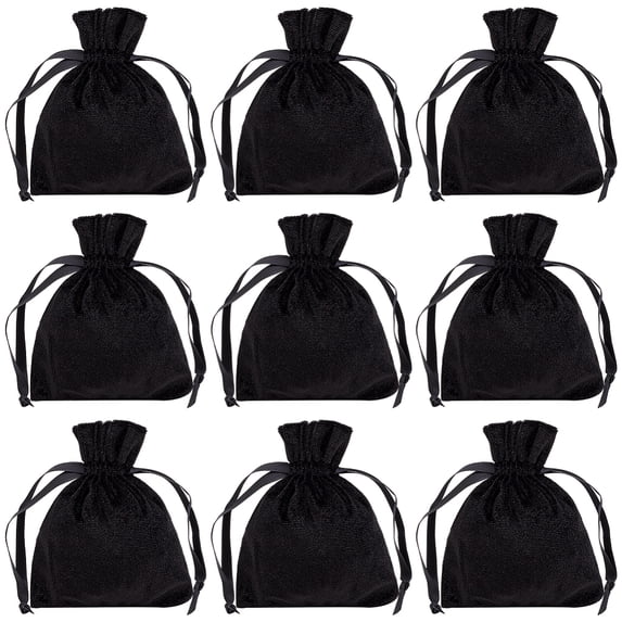 10Pcs Velvet Storage Bags 3.7x4.5 Inch Red Candy Bags Big Drawstring ...