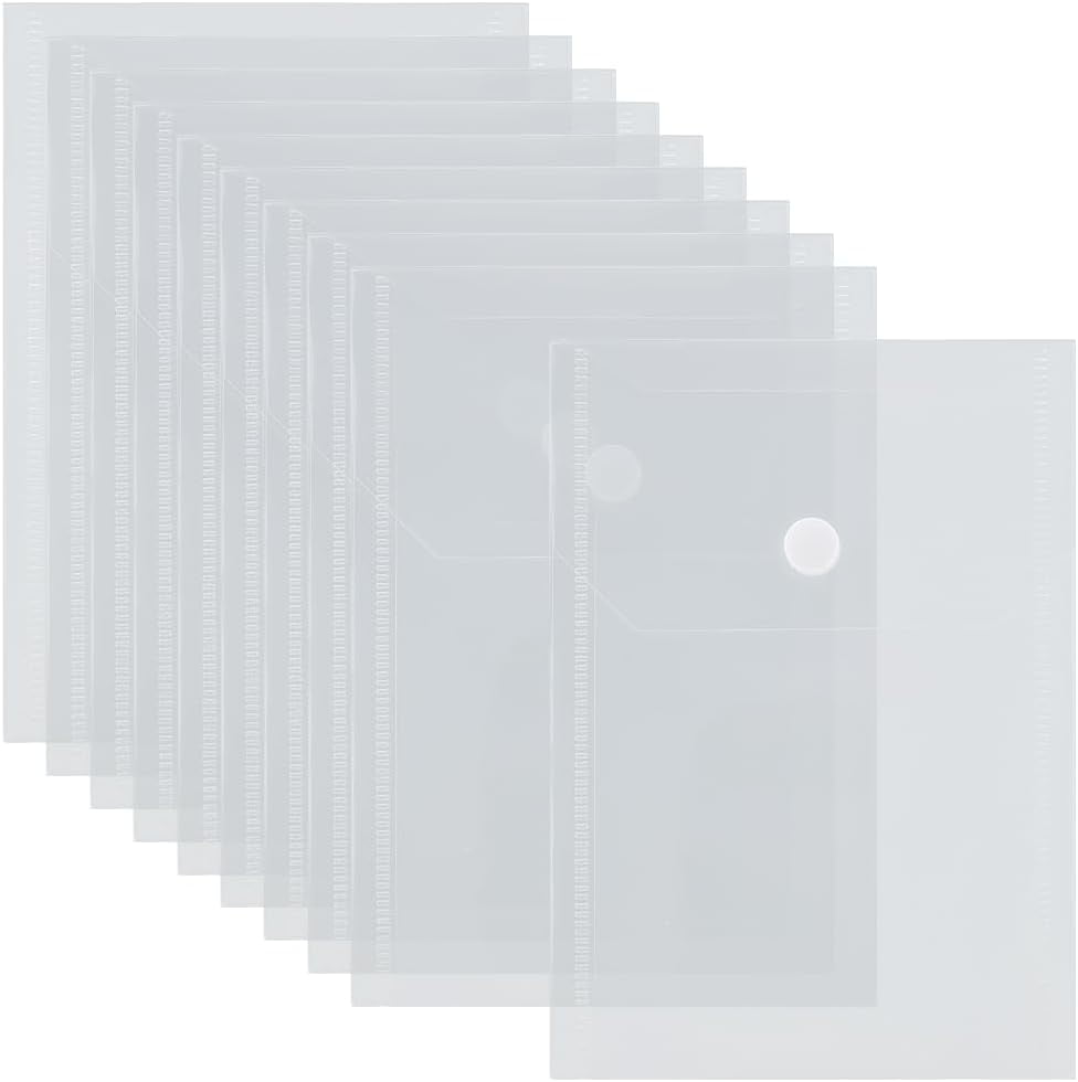 10Pcs Vertical Plastic Envelopes with Snap Closure Reusable Stamp ...