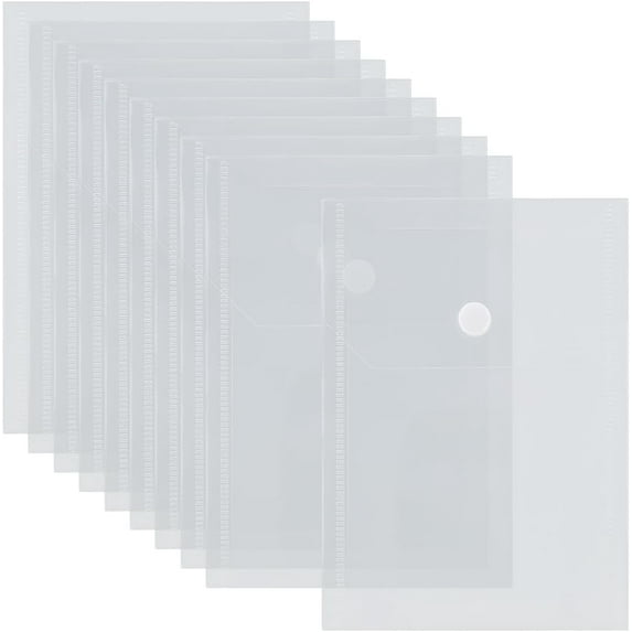 10Pcs Vertical Plastic Envelopes with Snap Closure Reusable Stamp ...