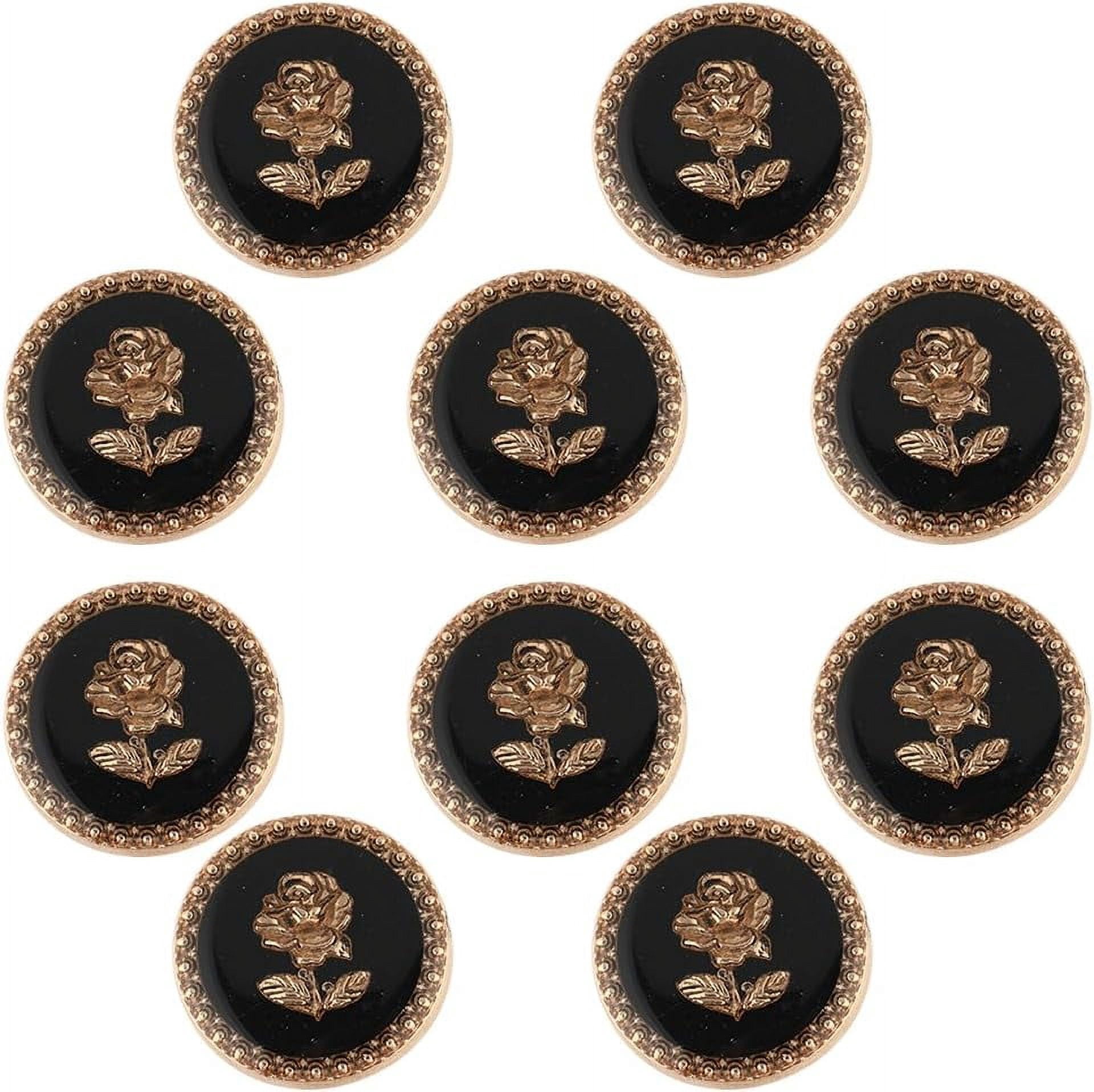 DIY 10Pcs Vintage Rose Button Enamel Suit Buttons 22mm 1-Hole Anchor ...