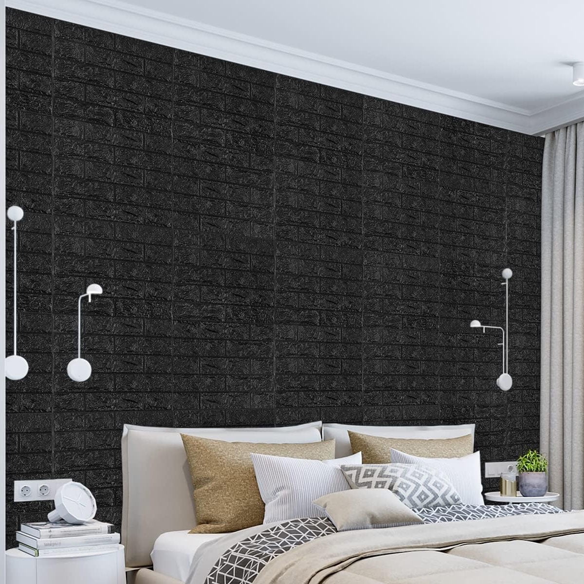 10Pcs Wall Panels Peel And Stick Foam 3D Brick Wallpaper Peel And Stick ...