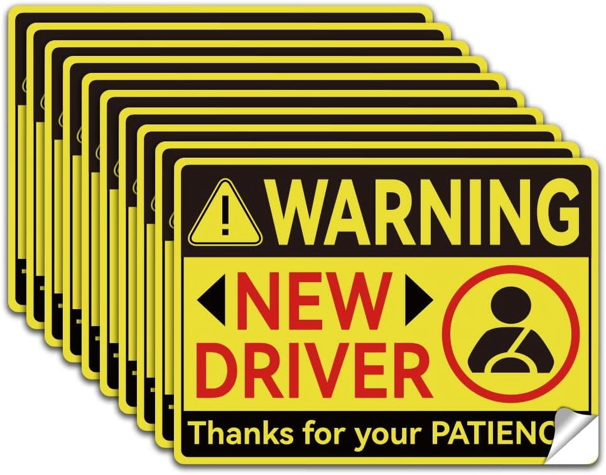 10Pcs Warning New Driver Thanks for Your Patience Sign Sticker PVC ...