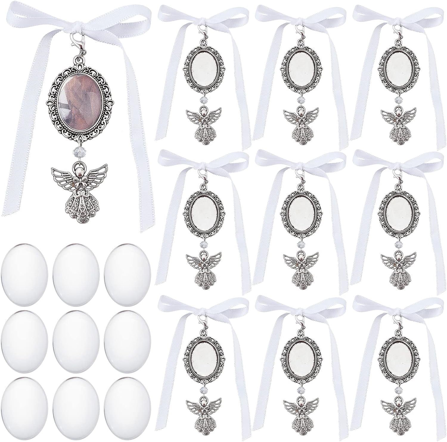 10Pcs Wedding Bouquet Photo Charms Alloy Memorial Angel Photo Charm ...
