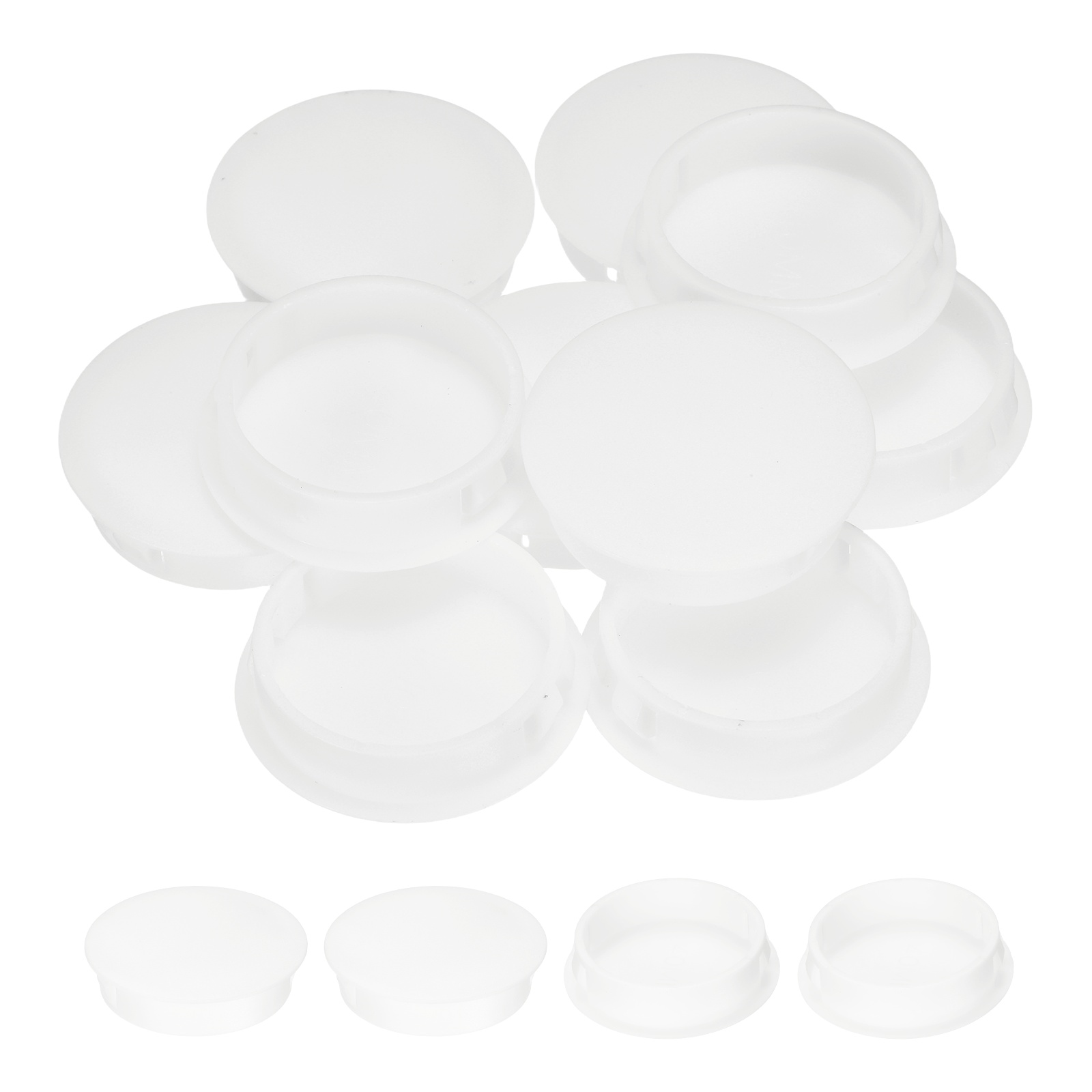 10Pcs White Hole Plugs, 40mm / 1.57" Plastic Snap in Locking Screw Hole ...