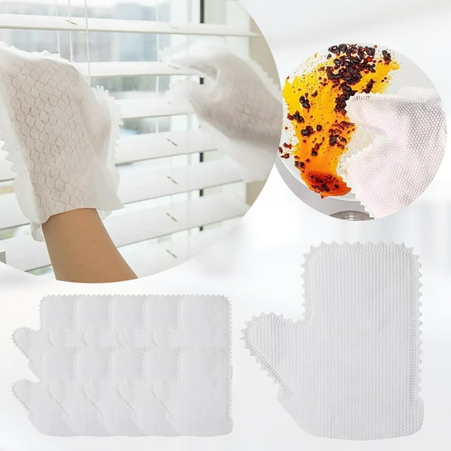 10Pcs White Microfiber Dusting Gloves Cloth Alternative Wipes Feather ...