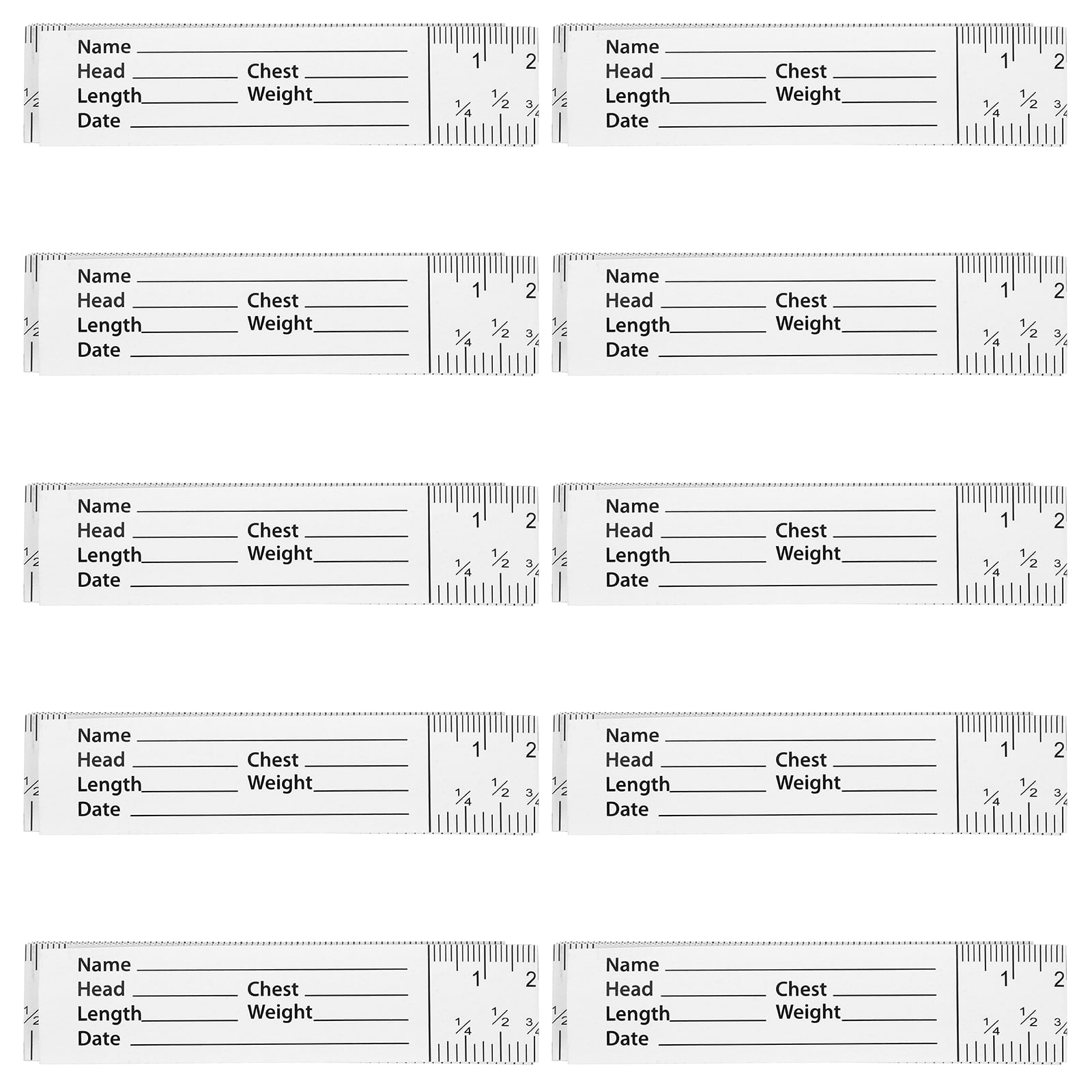 10Pcs White Paper Tape Measure Single Sided with Metric and Imperial ...