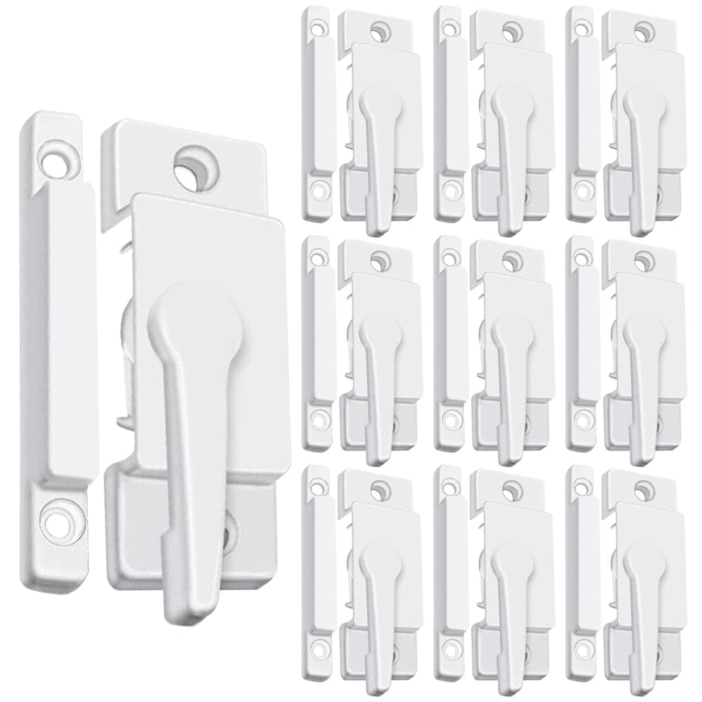 10Pcs White Window Sash Locks Hardware for Vertical Horizontal Sliding ...