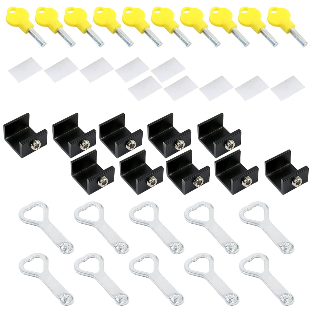 10Pcs Window Security Lock with Key Adjustable Sliding Window Stops ...