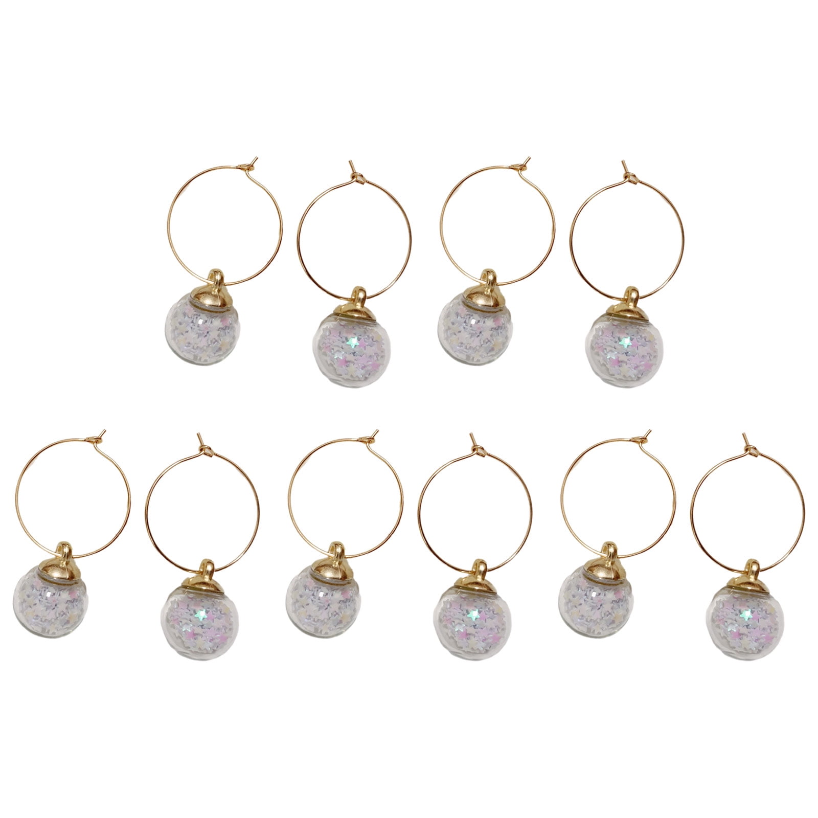 10Pcs Wine Glass Charm with Rings for Wine Cocktail Party Supplies ...