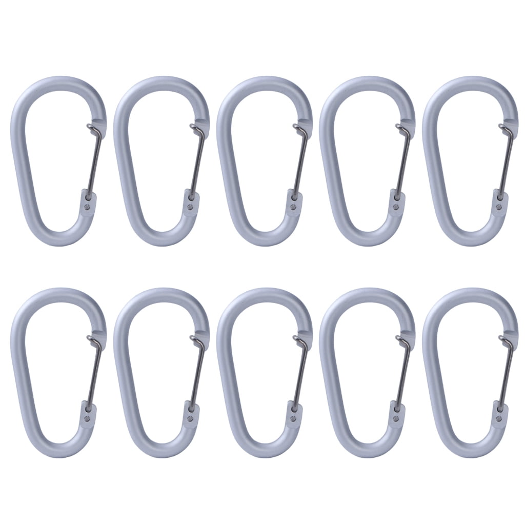 10Pcs Wiregate Carabiner Clip Aluminum Alloys D Shape Spring Clip for ...