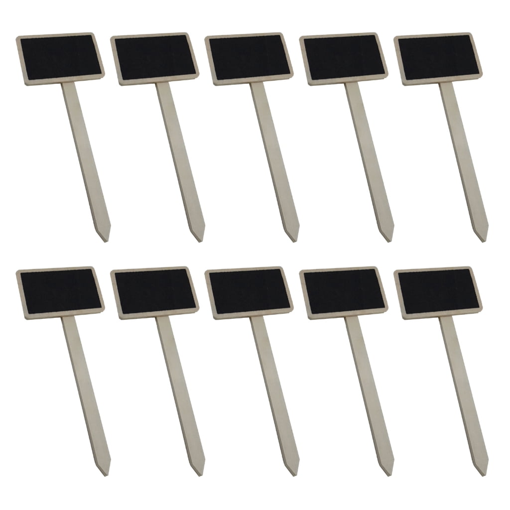 10Pcs Wood Plant Signs Wood Plant Stakes Chalkboard Plant Sign, Wood ...