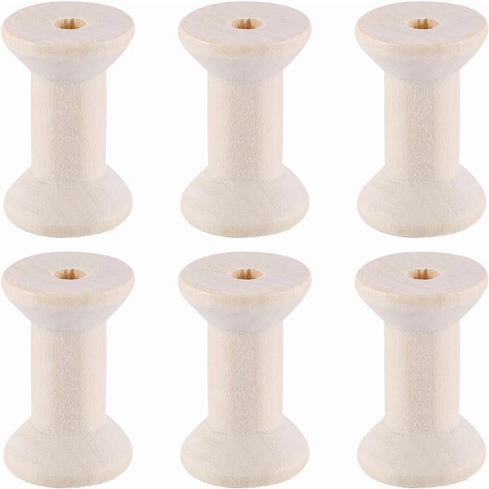 10Pcs Wood Ribbon Spools Wooden Thread Bobbins Bulk Natural Unfinished ...