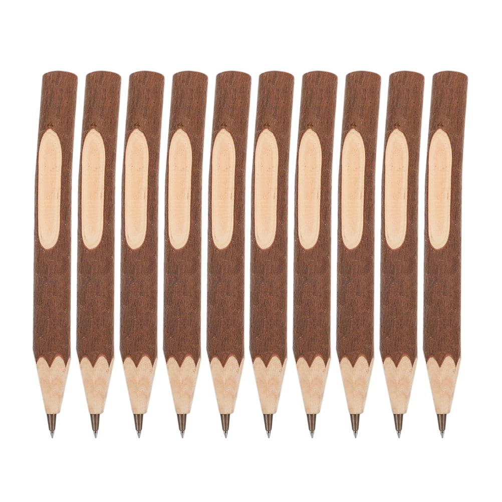 10Pcs Wooden Ballpoint Pens Small Tree Bark Ballpoint Pens Wood Writing ...