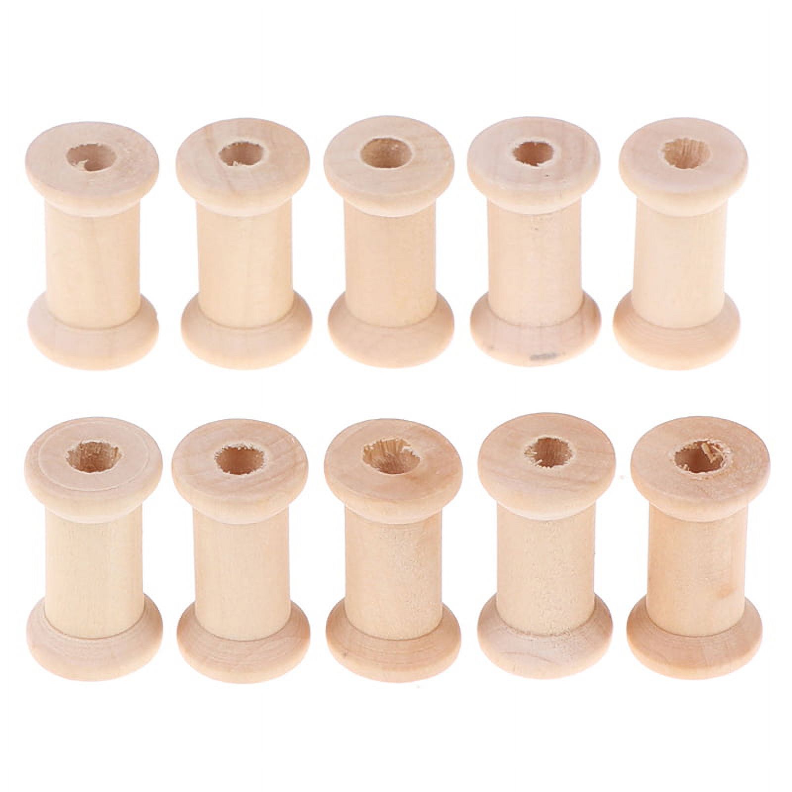 10Pcs Wooden Bobbins Spools Reels Organizer For Sewing Ribbons Twine ...
