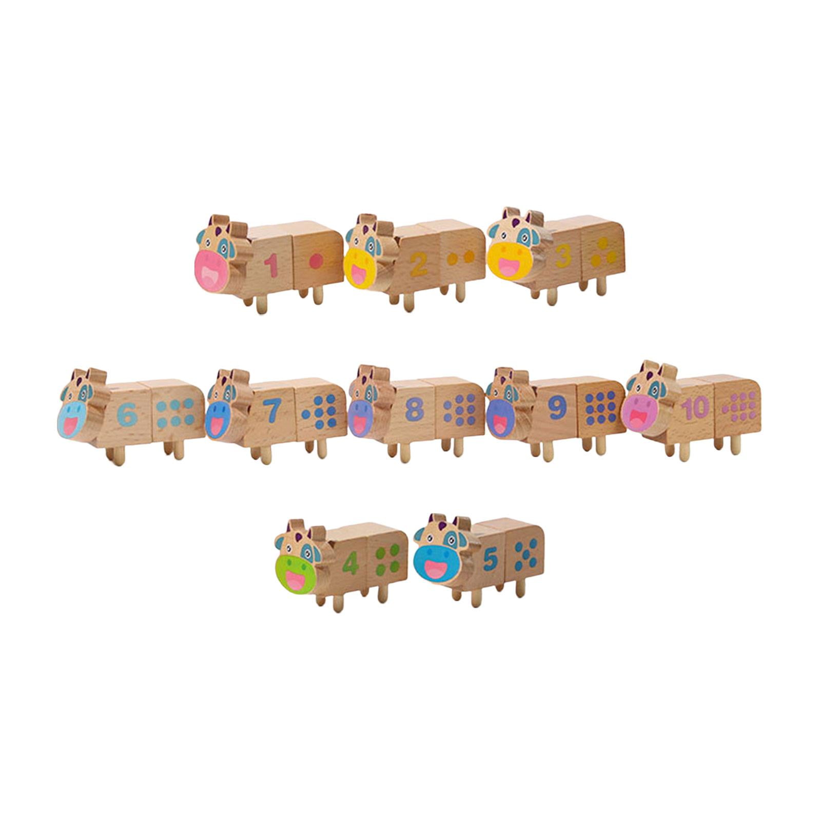 10Pcs Wooden Building Blocks Montessori Toys ,Fine Motor Skill Alphabet ...