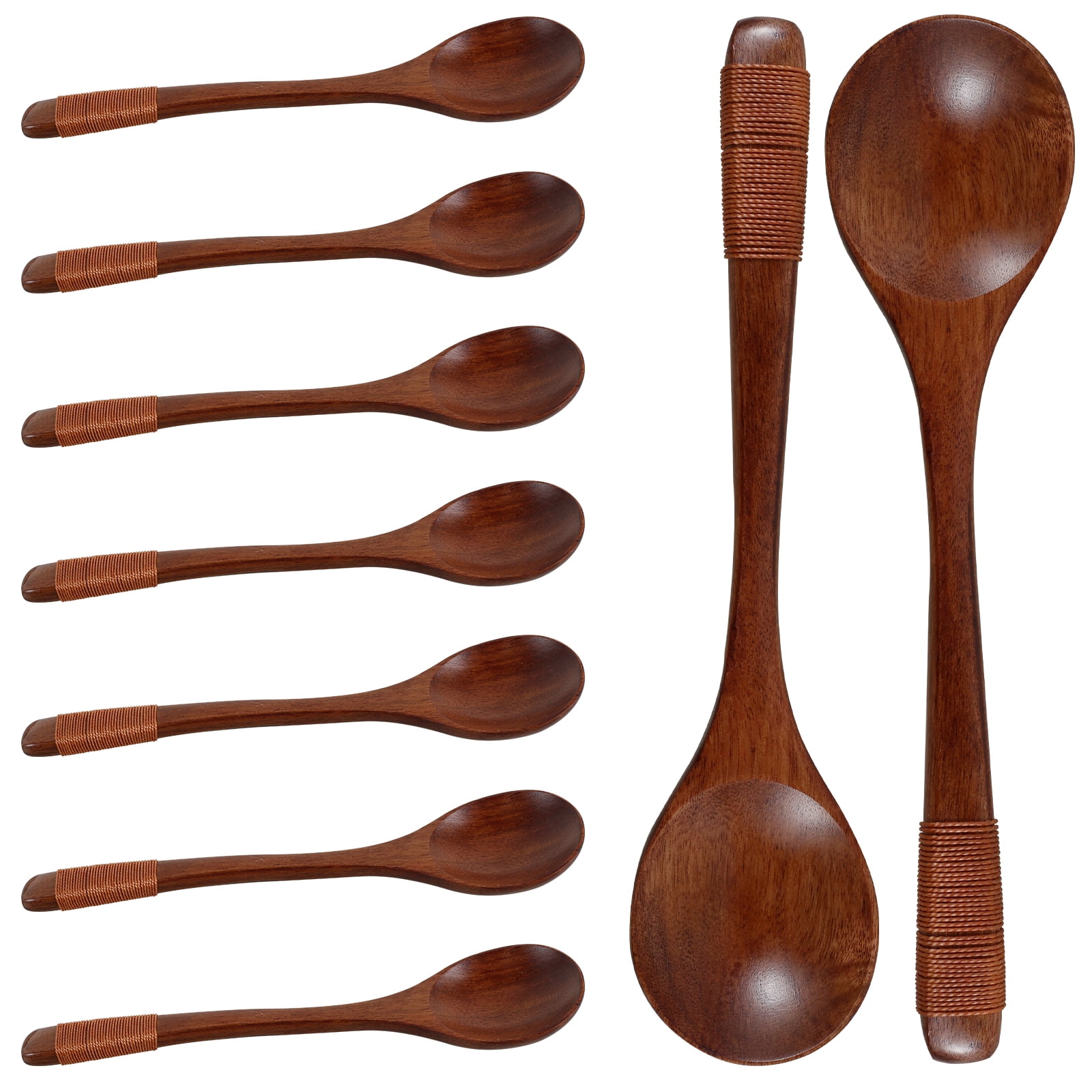 10Pcs Wooden Spoons for Honey 7.08 Inch Wooden Honey Spoons Round Mouth ...