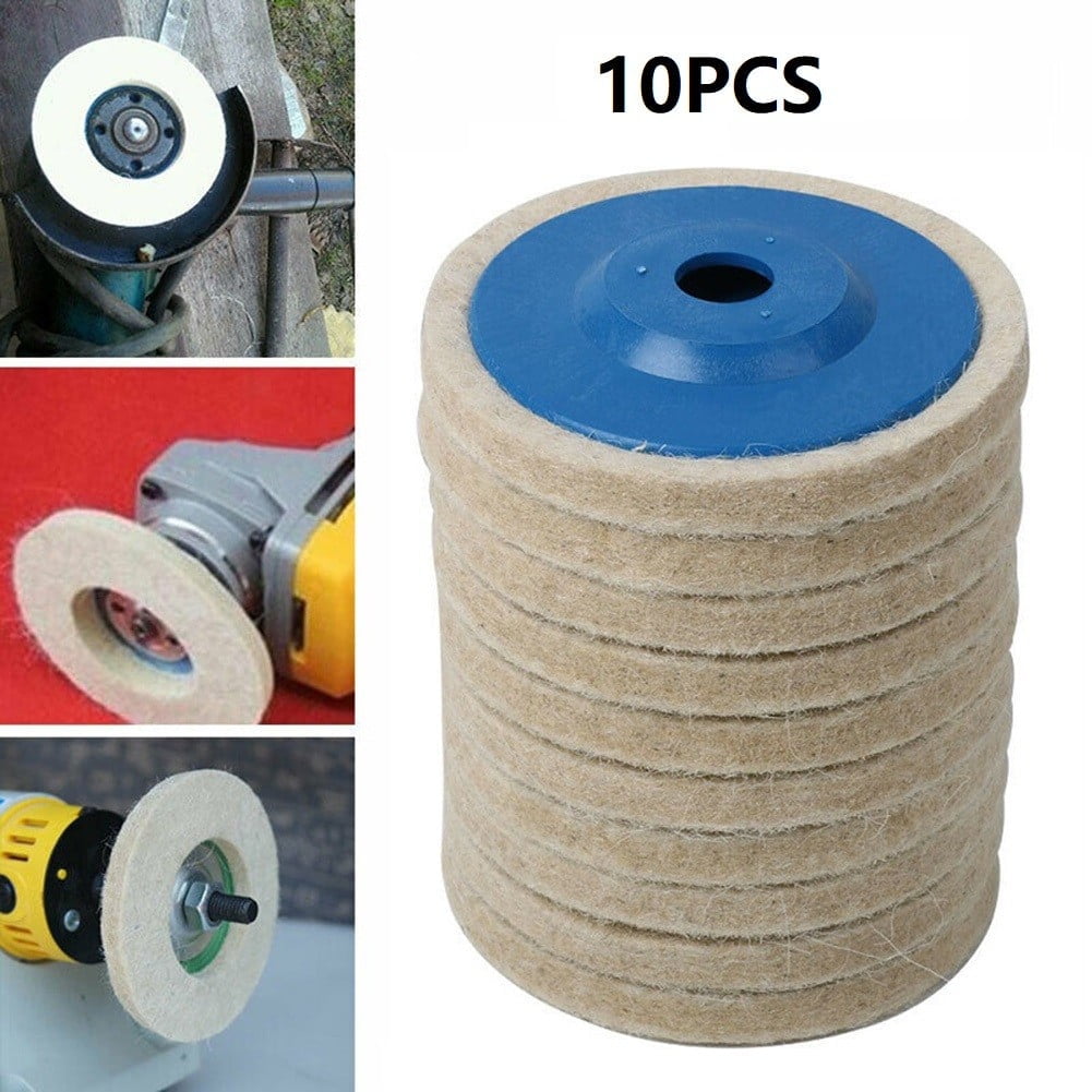 10Pcs Wool Polishing-Wheels Buffing Pads 100Mm Angle Grinder Wheel Felt ...